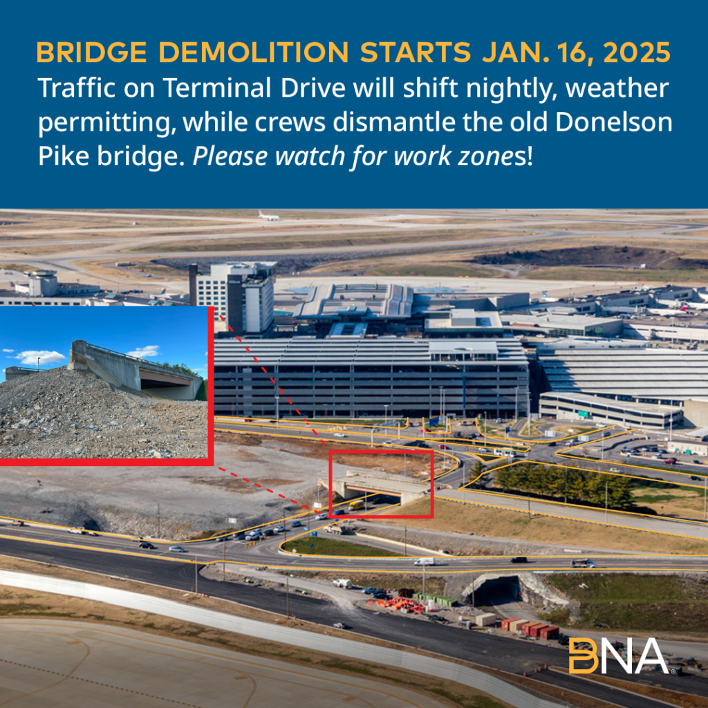 Bridge Demolition for Terminal Roadway Improvements at BNA Beginning ...
